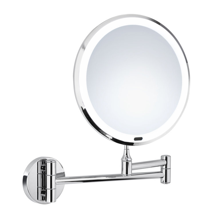 Orren Ellis LED Rechargable Wall Mounted 7X's Mag Make-Up Mirror | Wayfair Orren Ellis LED Rechargable Wall Mounted 7X's Mag Make-Up Mirror | Wayfair